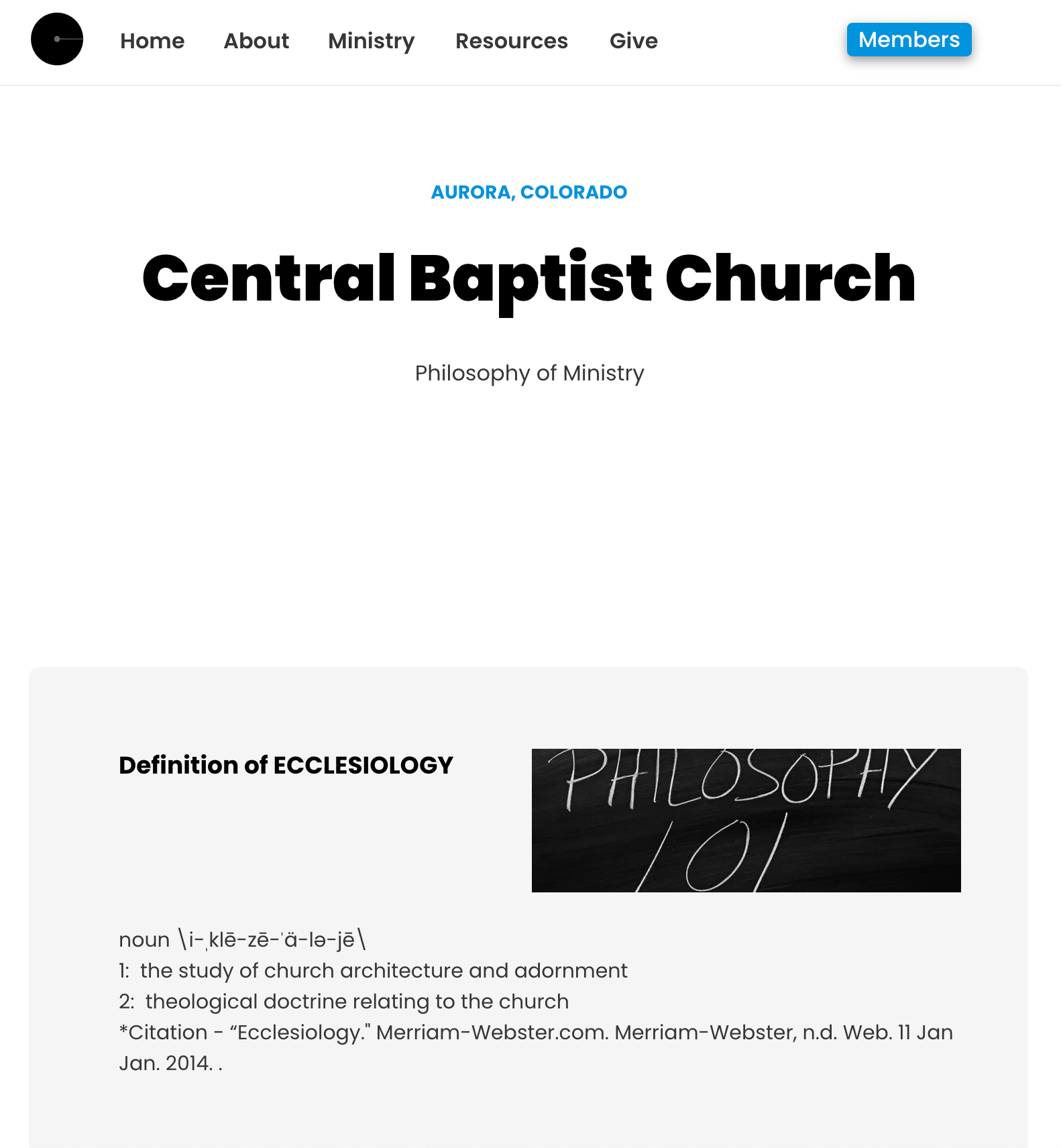 Southern Baptist | Central Baptist Church | Philosophy